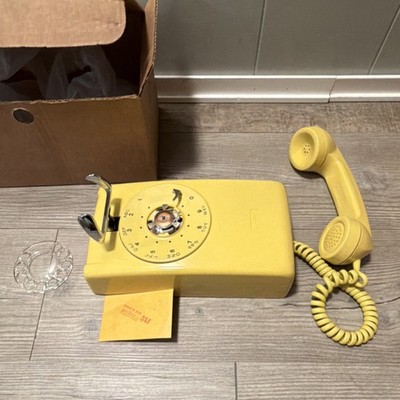 NOS Vintage Northern Telecom Rotary Wall Phone Yellow Model 554 NIB ...