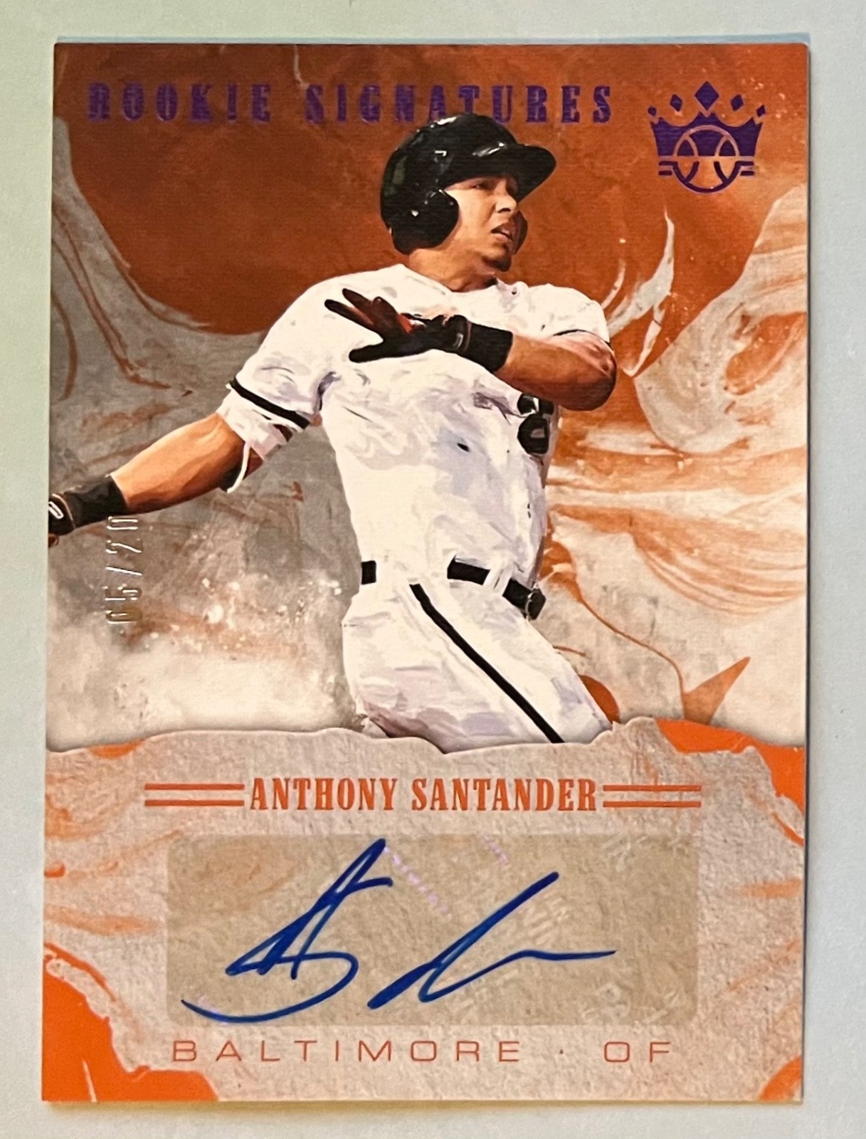 ANTHONY SANTANDER 2018 DIAMOND KINGS ROOKIE SIGNATURES AUTOGRAPH PURPLE ...