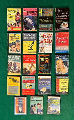 Lot of 19 vintage Pocket Book Edition paperback books, various authors ...