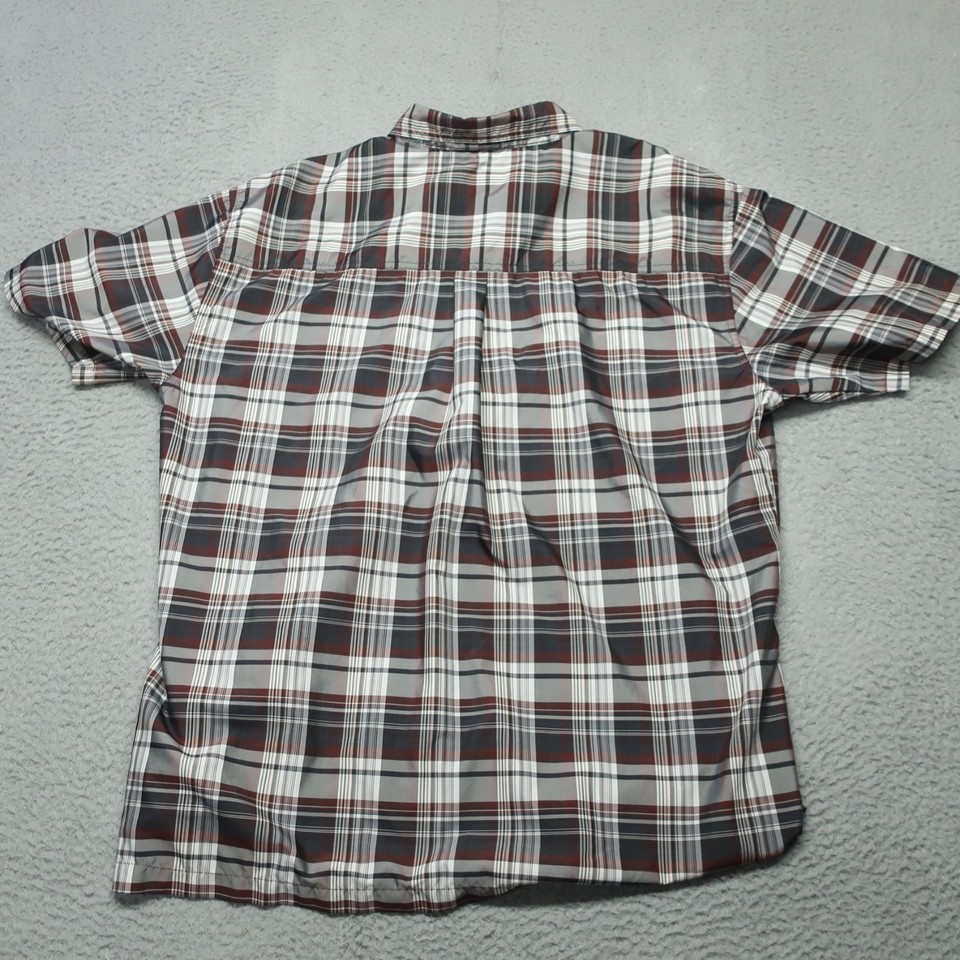 Kuhl Button Up Shirt Mens Large Gray Plaid Short Sleeve Camp Outdoor ...