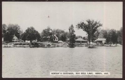 REAL PHOTO Postcard ARDEN Ontario/CANADA Big Gull Lake Shoreline ...