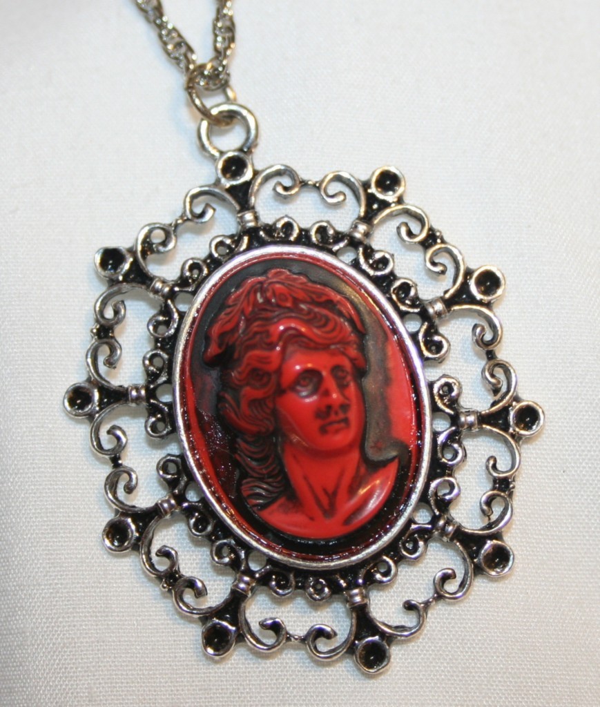 Handsome Sculpt Red West German Cameo Pendant Necklace | eBay