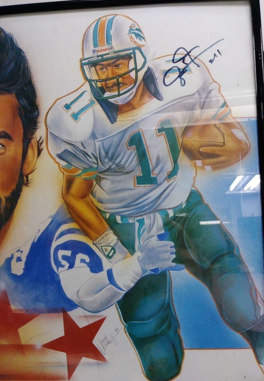 Jim Jensen Miami Dolphins Autographed Art With Frame | eBay