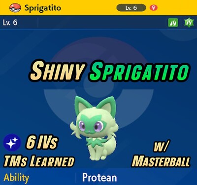 SPRIGATITO • Hidden Ability 🌟 SHINY STARTER 6ivs 🌟 Pokemon Scarlet ...