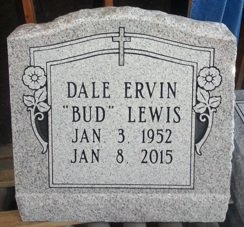 Granite Memorial Slant Grave Marker Cemetery Funeral 16"x8"x14" with ...
