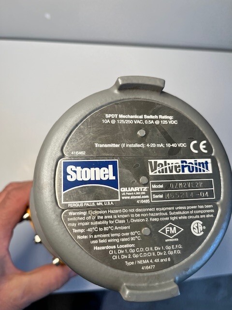 Appolo 1" Ball Control Valve EL-O-MATIC Stonel Valve Point Position ...