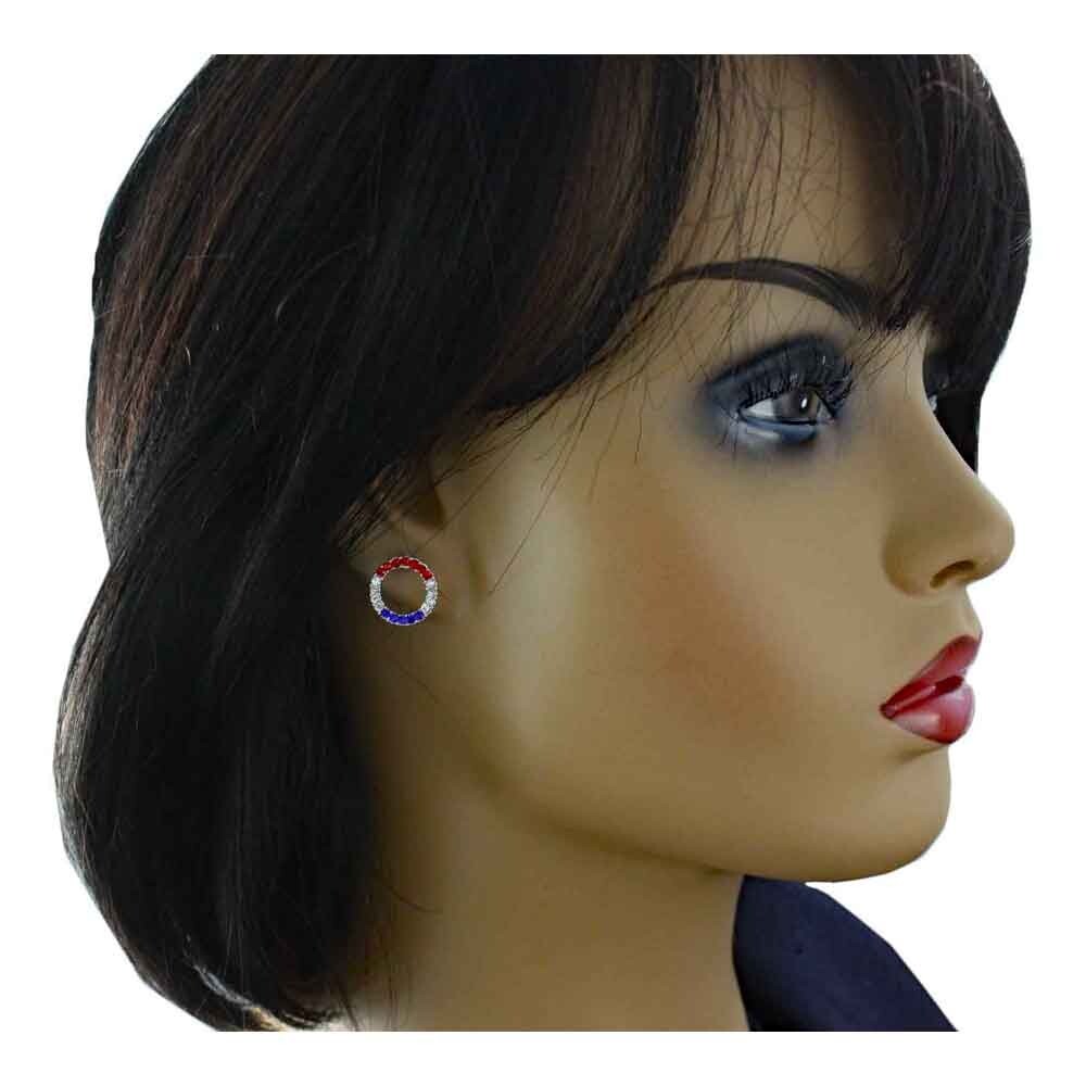 Lilylin Designs Red White Blue Crystal Infinity Circle Pierced Earring ...