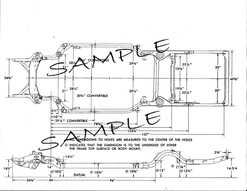1966-1977 Ford Bronco NOS Frame Dimensions Wheel Alignment ...