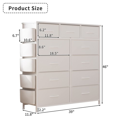 Dresser for Bedroom with 11 Drawer, Dressers & Chests of Drawers with ...