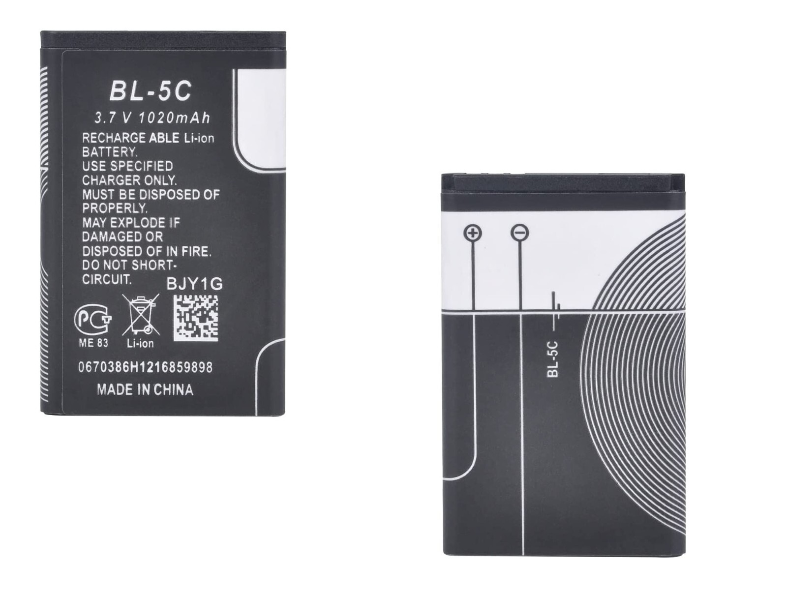 BL-5C BL5Cb Replacement Battery For Nokia 1112 1208 1600 2610 2600 n70 ...