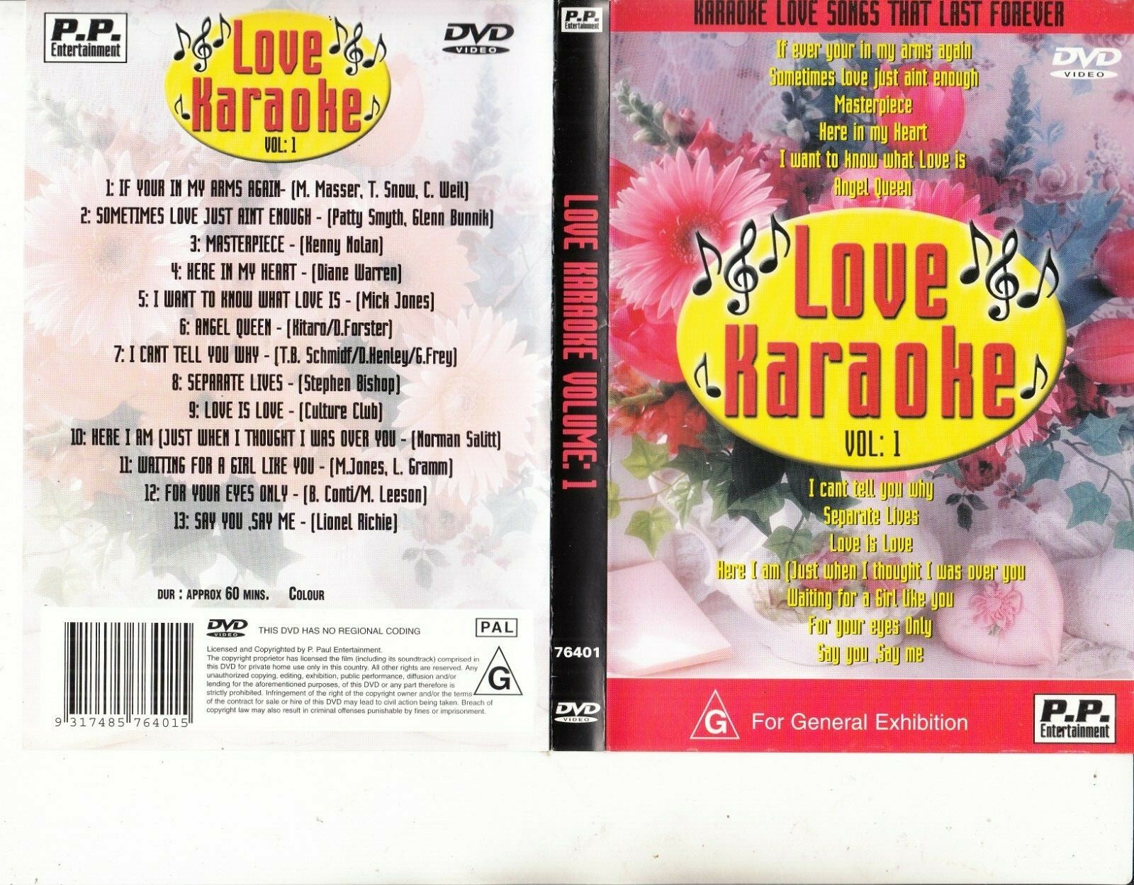 Love Karaoke-Vol 1-Karaoke Love Songs That Last Forever-Karaoke-DVD | eBay