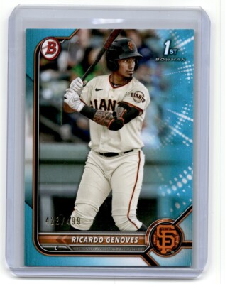 2022 Bowman Prospects Sky Blue Paper Ricardo Genoves #BP-60 /499 San ...