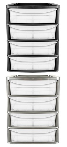 A4 Paper Small 4 Drawer Plastic Storage Tower Unit Office Desk Tabletop ...