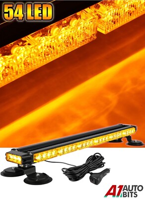 54 LED Roof Recovery Light Bar Amber Warning Strobe Flash Magnetic ...
