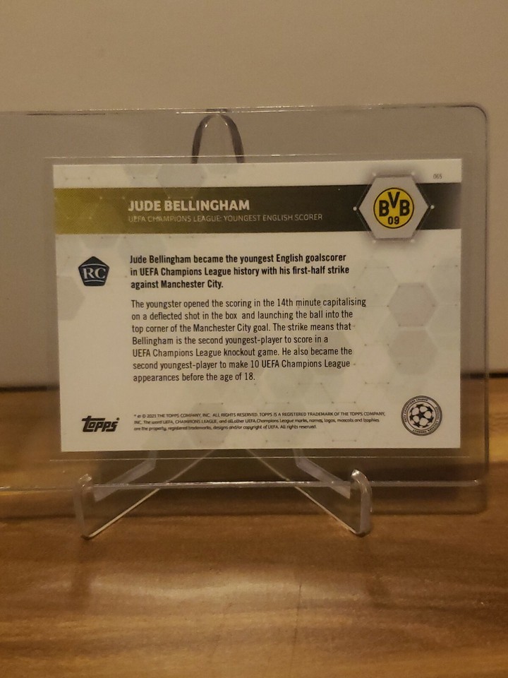 2021 Topps Now Champions League Jude Bellingham Rookie Card RC #065 BVB ...