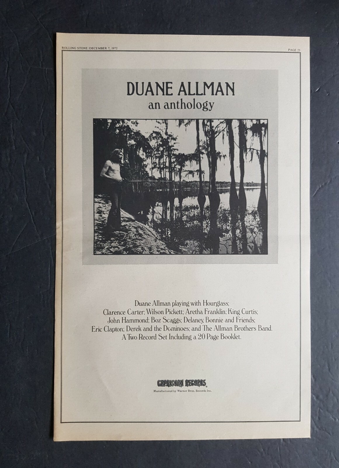 Duane Allman An Anthology Album Promo Print Advertisement Vintage 1972 ...