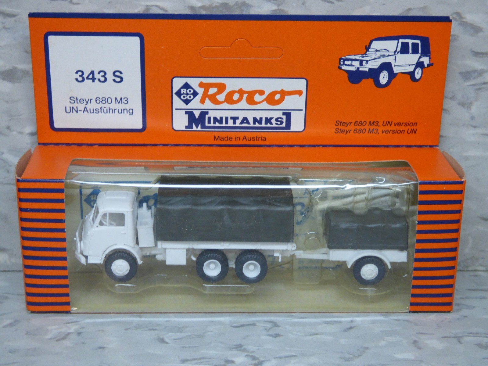 Roco Minitanks 1/87 Modern German UN Steyr 680 M 4x4 Truck W/Trailer ...