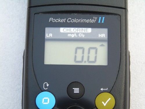 HACH POCKET COLORIMETER II CHLORINE LCD DISPLAY PHOTOMETRIC SAMPLE ...