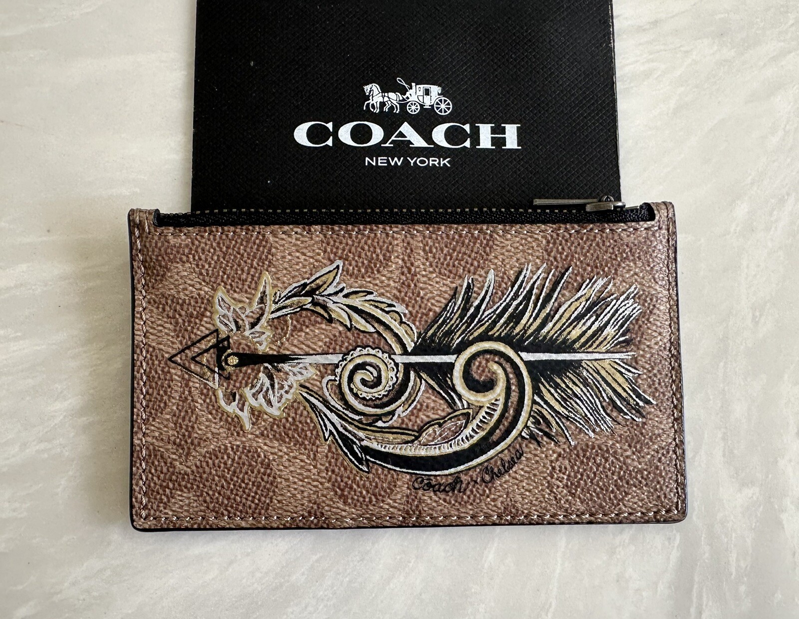 COACH X CHELSEA TATTOO SIGNATURE ZIP CARD CASE 36222 … - Gem