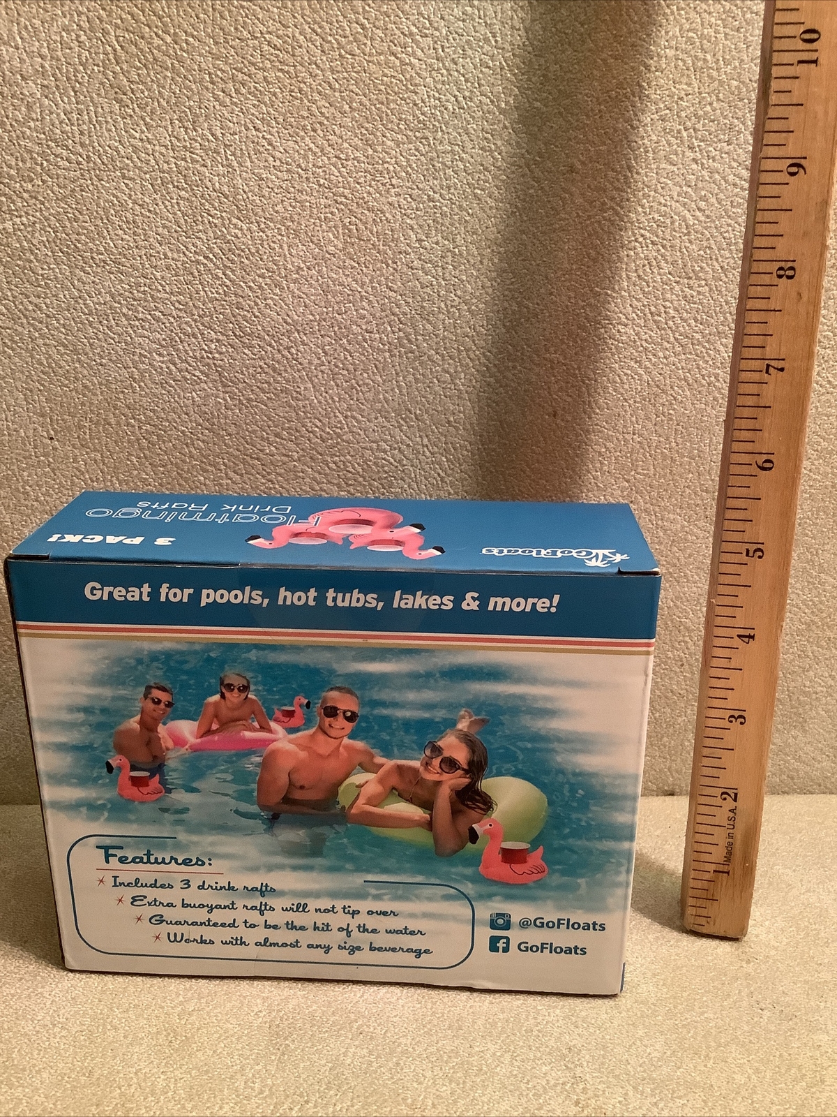 3 X GoFloats Inflatable Floatmingo Drink Float Koozie Pink for sale ...