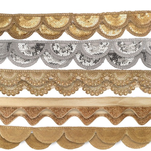 1/2/4m Sequins Bordure Ruban Dentelle pour Mariage Robe Sari Bordure ...