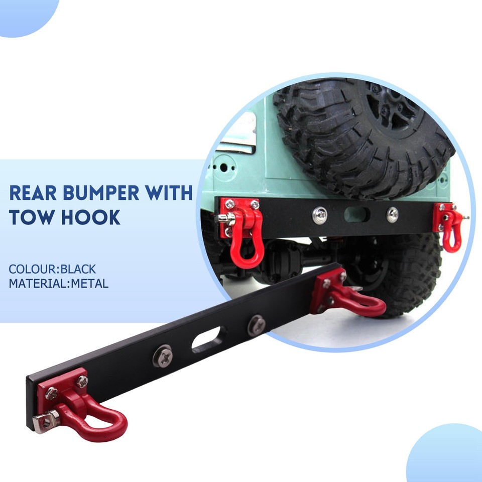 Metal Rear Bumper with Tow Hook for MN D90 D91 D99S MN90 MN99S 1/12 RC ...