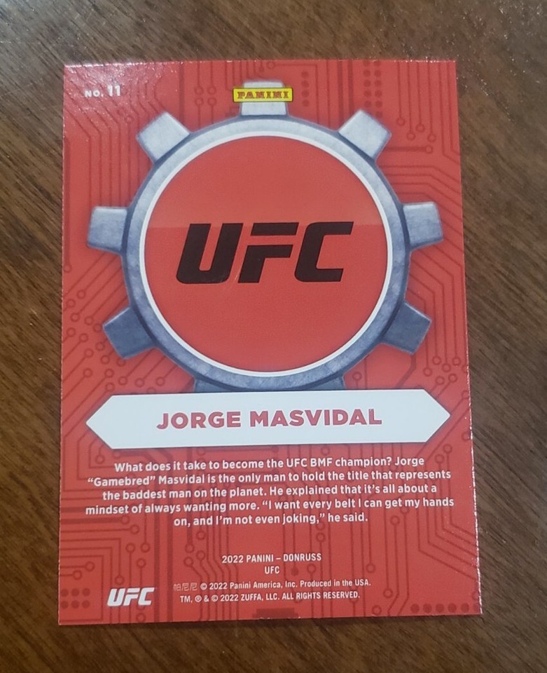 2022 Donruss UFC Craftsmen Insert #11 Jorge Masvidal MMA trading card ...