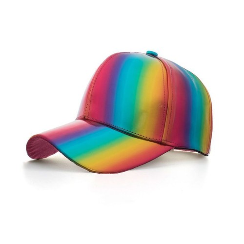 Women Men Futuristic Rainbow Reflective Baseball Cap Colorful Changin ...