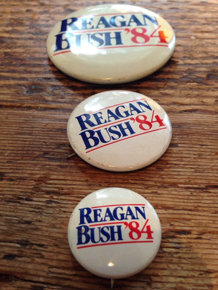 Lot Of 3 REAGAN BUSH '84 Presidential Campaign Buttons RONALD REAGAN ...