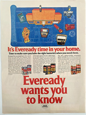 Eveready Batteries Union Carbide Vintage 1976 Magazine Ad | eBay