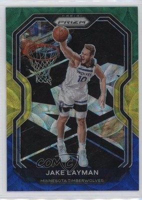 2020-21 Panini Prizm Choice Blue Yellow & Green Prizm Jake Layman #245 ...