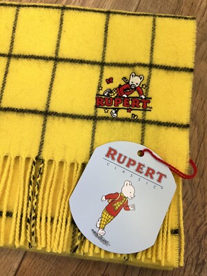Rupert Bear Lambswool Logo Scarf | eBay UK