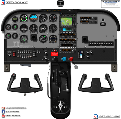 Cessna 182T Cockpit Poster - C182T Skylane | eBay
