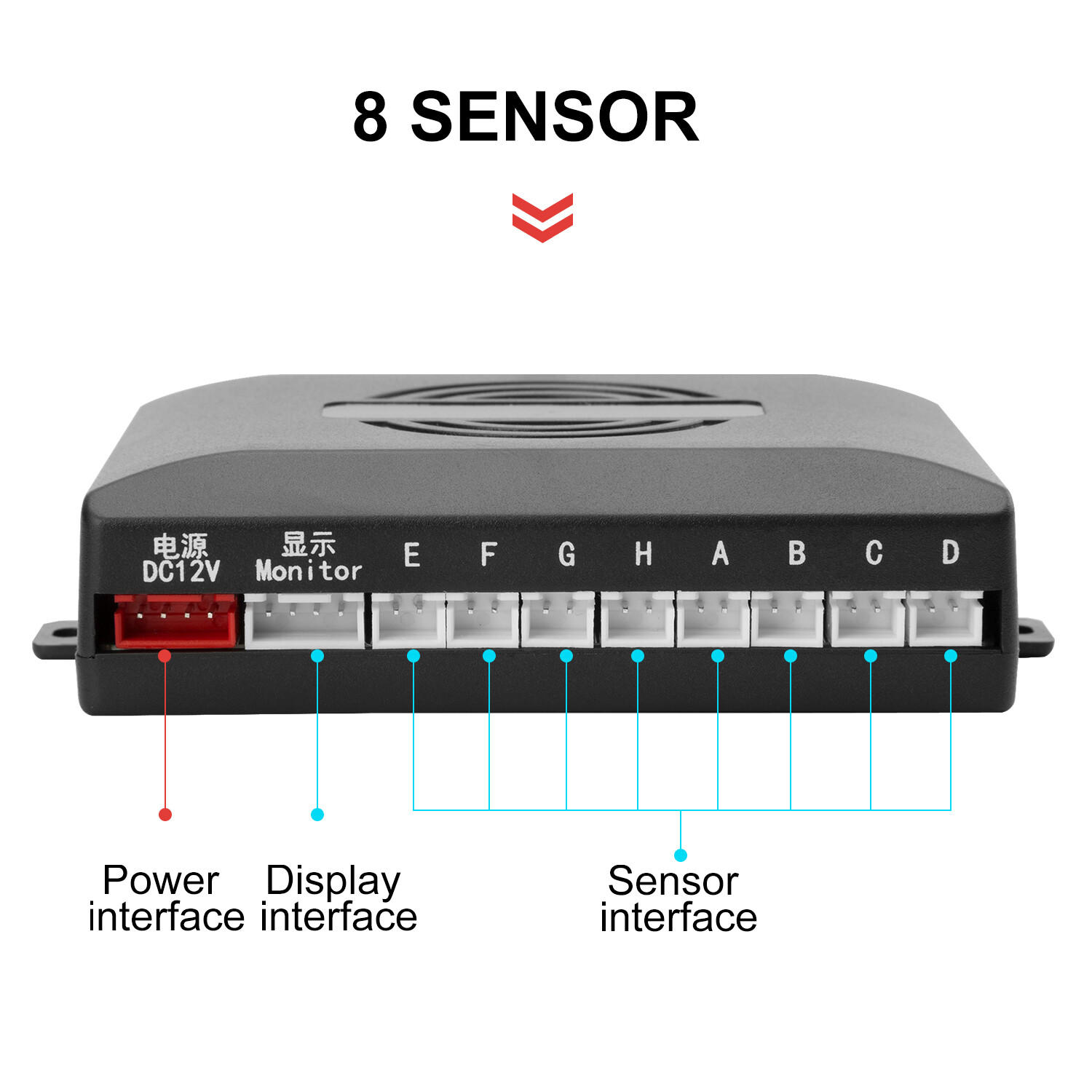 Front Rear 8 Parking Sensor Car Reverse Park Kit LED Display Buzzer ...