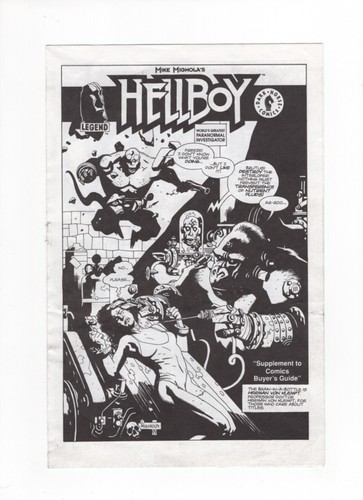 Hellboy Comic Book 4-Page B&W Comic Buyer's Guide Supplement - VERY ...