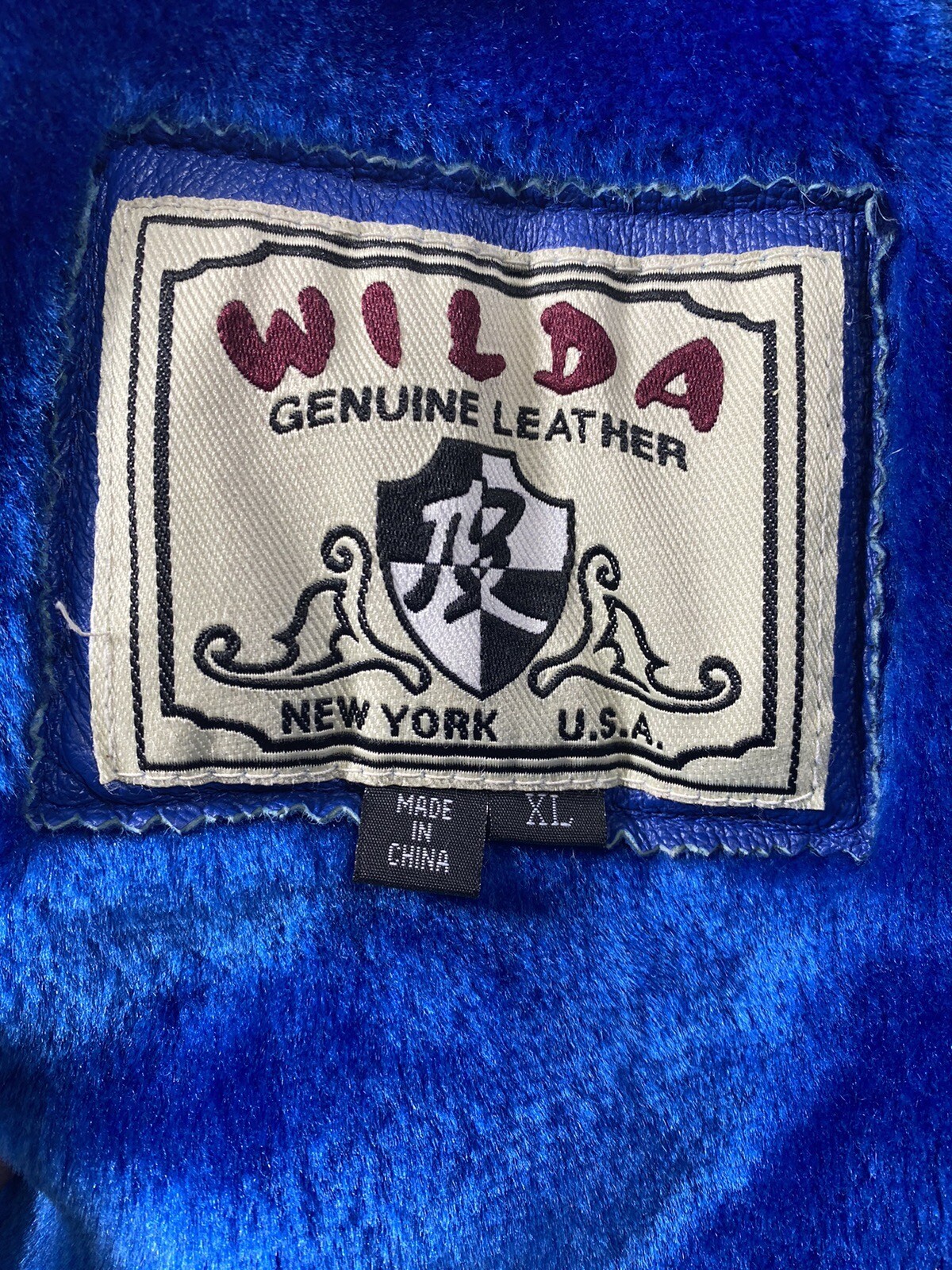 Wilda Genuine Leather Jacket Womens XL Blue - Gem