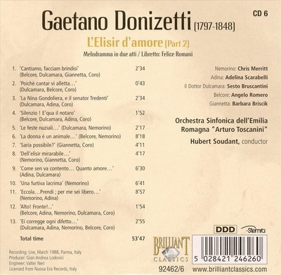 HUBERT SOUDANT DONIZETTI: L'ELISIR D'AMORE (PART 2) NEW CD | eBay
