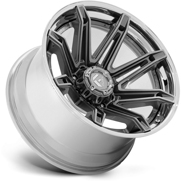 (Set of 4) Fuel Fusion Forged Brawl 24x12 8x180 -44 Platinum/Chrome ...