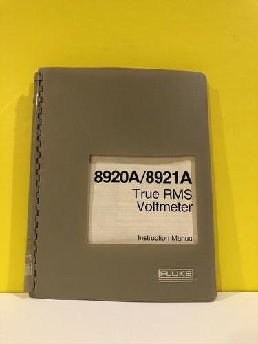 Fluke 487157 8920A/8921A True RMS Voltmeter Instruction Manual | eBay