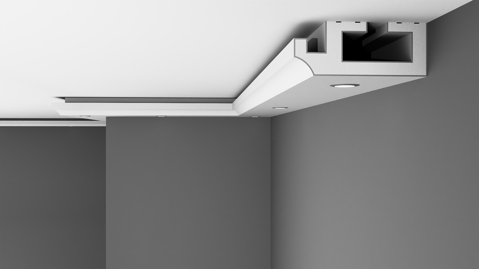 COVING GU10 DOWNLIGHT AND LED EPS PLASTER COATED Ceiling Wall Cornice ...