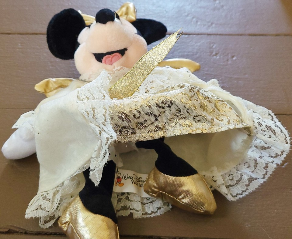 Vintage Walt Disney World Angel Minnie MouseBean Bag Plush 9 inch w Tag ...