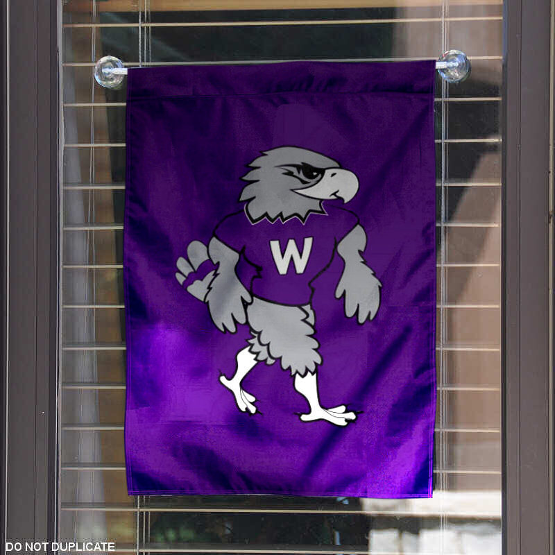 Wisconsin Whitewater Warhawks Willie Mascot Garden Flag and Yard Banner ...