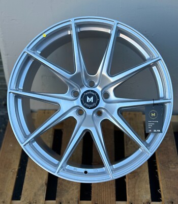 19x8.5 +35 19x9.5 +38 Staggered Set 4 MFlow MFR2 Silver Wheels Fit Benz ...