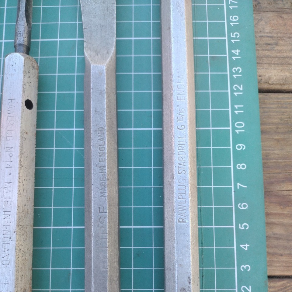 Job Lot of Masonry Chipping Tools inc. Eclipse Grooved Plugging Chisel ...