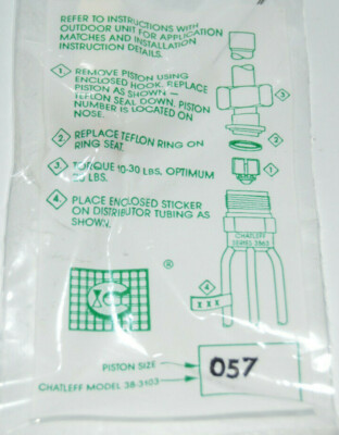 Armstrong Lennox Danfoss HVAC Piston Orifice Kit .057 Orfice Chatleff ...