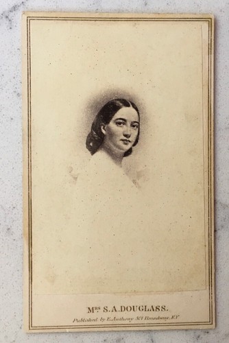 ANTIQUE CIVIL WAR ERA CDV PHOTOGRAPH ADELE CUTTS MRS. STEPHEN DOUGLASS ...
