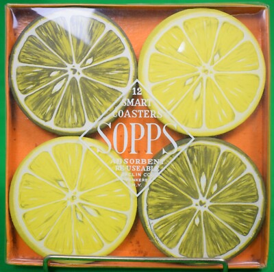 Box Set of 12 'Lemon & Lime Slice' Coasters | eBay