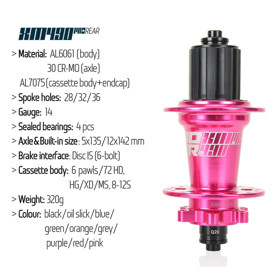 XM490 MTB Rear Hub 32 Hole Quick Release Fit for Shimano 8-11Speed ...