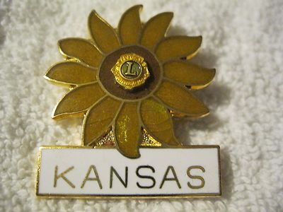 Lions Club Pin Kansas Flower Shaped Vintage Collectible | eBay
