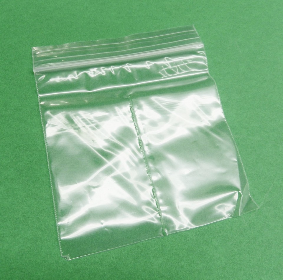 3" Zip Seal SplitBags 2-Compartment with Center Split Divider Clear 3x3 ...